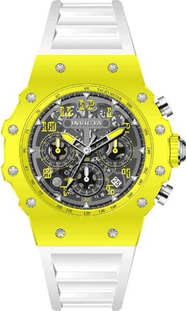 Invicta Racing 69686 Herrenuhr - Quarzwerk - Acryl mit silbernem Zifferblatt - 43 mm