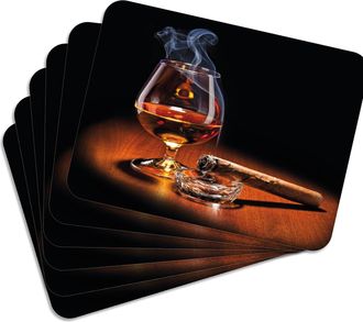 MG Design Set aus 6 Kork-Platzsets - Whisky 1 - 30 x 40 cm - hitzebest&auml;ndig & abwischbar, mit Korkr&uuml;ckseite