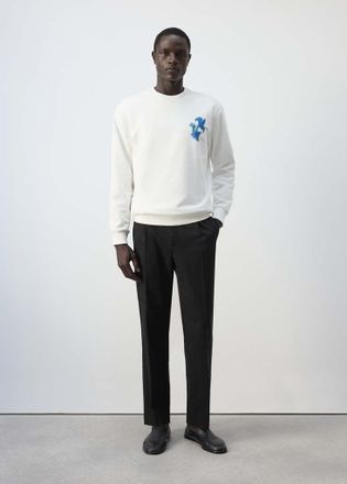 Mango Sweat 100 % coton imprim&eacute; blanc - Homme - XXL - MANGO MAN
