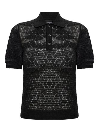 Dsquared2 polo boutonn&eacute; - Noir