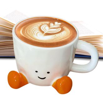 Generico Schöne Kaffeetasse, neuartige Teetasse mit Entchen, dekoratives Accessoire für den Schreibtisch, handwerklicher Stifthalter aus Keramik, für Männer, F