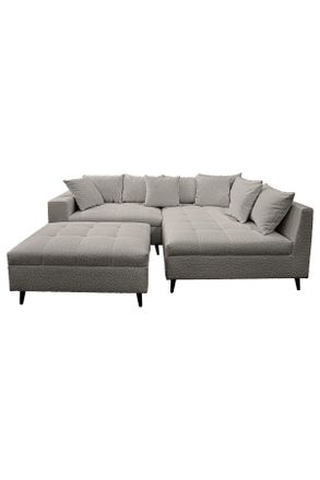 MID.YOU Mid.you Ecksofa, Dunkelgrau, Textil, Birke, 3-Sitzer, F&uuml;llung: Schaumstoffflocken,Schaumstoffflocken, Ottomane rechts, L-Form, 247x174 cm, Made in EU,