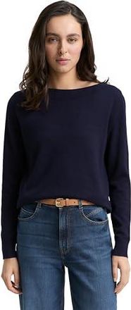 Tom Tailor 1047699 Pull-Over, 13160-Knitted Navy Melange, L Femme