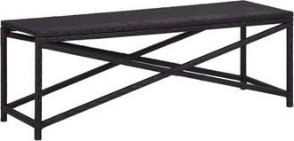vidaXL Gartenbank 120 cm Poly Rattan Schwarz Vidaxl