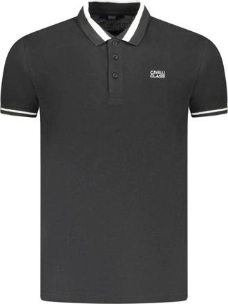 Cavalli Klassisches schwarzes Poloshirt - - Tops - Herren - Schwarzk - 2XL