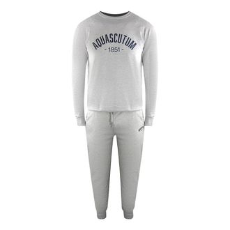 Aquascutum Old School Trainingsanzug f&uuml;r Herren, Rundhalsausschnitt (Grau)