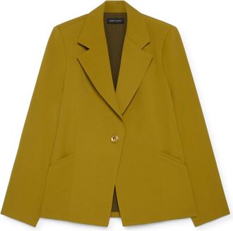 Fiorella Rubino Femme, Vestes, Vert, Taille: 58 FR Blazer structur&eacute; avec bouton bijou