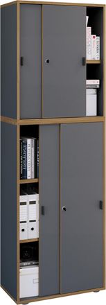 VCM Holz B&uuml;roschrank Ordner Aktenschrank B&uuml;rom&ouml;bel Schrank Salia 5-Fach Breite 60 cm Schiebet&uuml;ren