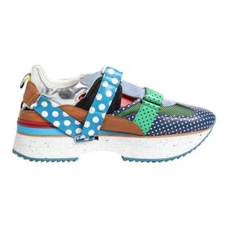 Dolce & Gabbana Mesh und Wildleder Polka Dot Plateau-Sneakers - - Shoes - Herren - Mehrfarbig - 42 1/2 EU
