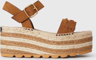 Stella McCartney Gaia Platform Espadrille Wedges, Woman, Pecan, Size: 38