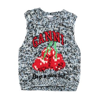 Ganni &Auml;rmelloser Rundhals-Strick - - Knitwear - Damen - Mehrfarbig - XS