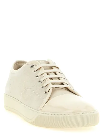 Lanvin Suede and Patent Leather Sneaker - Beige