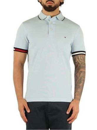 Tommy Hilfiger Polo S/S pour Homme, Bleu (Breezy Blue), XXL