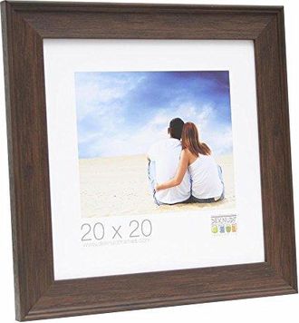 Deknudt Frames Bilderrahmen aus braunem Holz mit Netz, Harz, 20x20