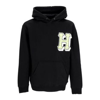 HUF Schwarzer Fleece-gef&uuml;tterter Hoodie mit Logo - - Sweatshirts & Hoodies - Herren - Schwarzk - L
