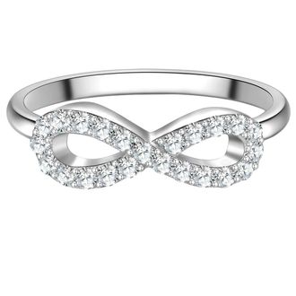 Trilani Ring - Sterling Silber Ring Zirkonia Infinity - Gr. 50 - in Silber - f&uuml;r Damen