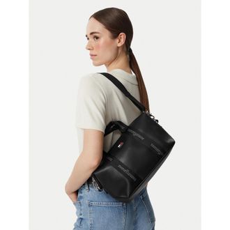 Tommy Jeans Handtasche Tommy Jeans Tjw Daily Elevated Mini Tote AW0AW19044 Schwarz