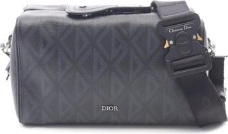 Dior sac à bandoulière CD Diamond Coated Canvas Lingot 22 (2021-2025) - Noir