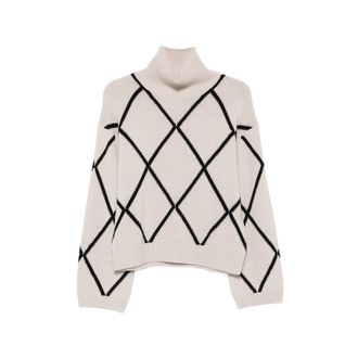 Allude Argyle-pattern Roll-neck Sweater