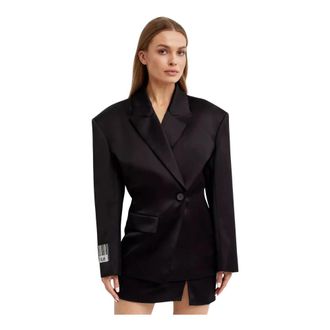NU&Eacute; Schwarzer Blazer mit Logodetail - - Jackets - Damen - Schwarzk - S