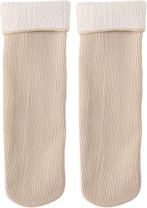 Generic Chaussettes ultra douces en velours fin et thermique pour femme Chaussettes chaudes en velours pour femme Noir, kaki, taille unique