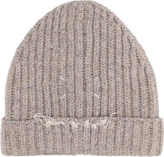Maison Margiela unisex, Accessoires, Beige, Taille: M Bonnet M&eacute;lange Laine et Coton