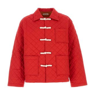 Bode Homme, Vestes, Rouge, Taille: L Veste de Loisirs en Coton Rouge
