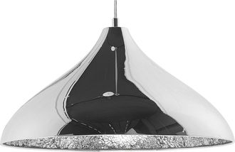 Beliani Moderne Pendelleuchte Metall/Glas Silbern Iskar