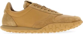 Jil Sander Kamel Nappa-Leder- und Wildleder-Moon-Sneaker