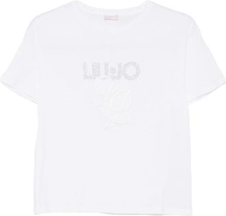 Liu Jo Femme, Tops, Blanc, Taille: 38 FR T-shirt Orn&eacute; de Strass