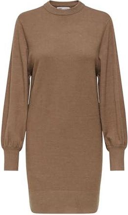 Only Onllabelle Life L/S Dress KNT Noos Robe, Valve Marron, L Femmes