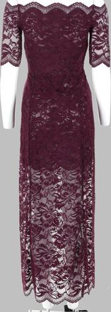 Paco Rabanne Layered Lace Midi Dress - Burgundy