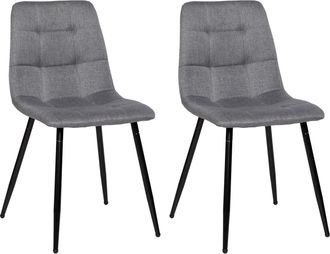 Eggree Esszimmerstühle 2er Set Leinen mit Bambus-Textur, Esszimmerstuhl Essstühle Gepolsterte Moderner Design Küchenstühle, Stühle für Esszimmer Wohnzimmer, 