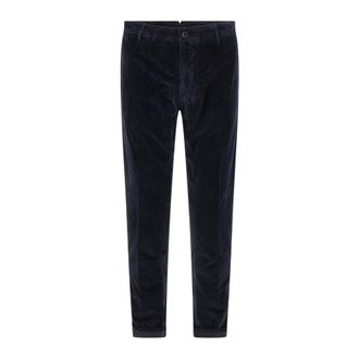 Incotex Pantalon en velours c&ocirc;tel&eacute; coupe slim - Homme - Pantalons - Bleu - Taille: W36