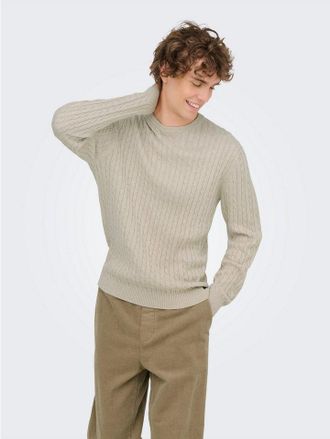 Only & Sons Strickpullover ONSLOUI REG 12 CABEL CREW KNIT NOOS