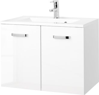 Casa home24 Waschtisch II 70cm Weiß/Hochglanz Weiß/Weiß