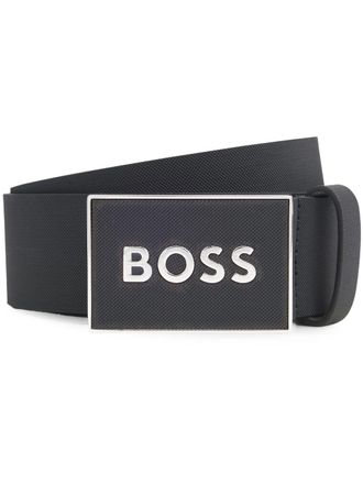BOSS ceinture en cuir à logo - Noir