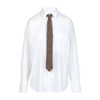 Aniye By Femme, Blouses et Chemises, Blanc, Taille: 38 FR Chemise en popeline avec cravate