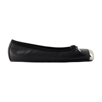 Alexander McQueen Womens Ballet Flat Black Calfskin