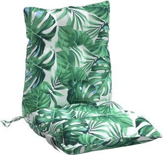 vidaXL Coussins de chaise à dossier bas lot de 2 modèle de feuille vidaXL