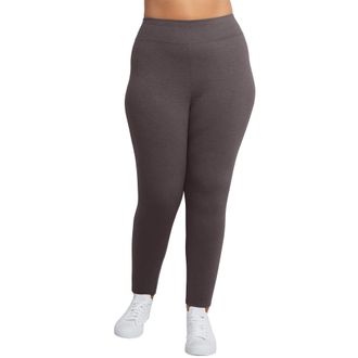 Hanes Damen Stretch-Leggings Hose, Dunkelgrau meliert, 1X
