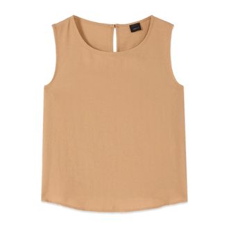 Oltre Femme, Tops, Beige, Taille: 50 FR Top court m&eacute;lange viscose