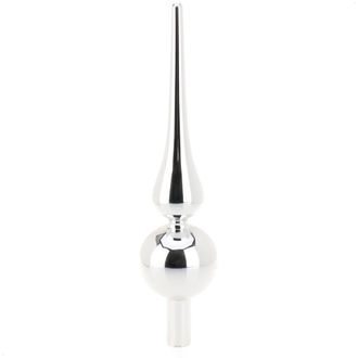 Com-Four Weihnachtsbaumspitze glänzend - Christbaumspitze aus echtem Glas für Weihnachten - Tannenbaumspitze für den Christbaum, 25 cm