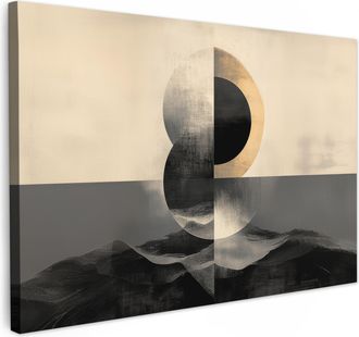 MuchoWow © Leinwand Bilder Groß 120x80 cm XXL Wanddeko Wohnzimmer Aesthetic Room Decor Deko Zimmer Wandbilder Modern Bild auf Leinwand Kreise - Schatten - Abst