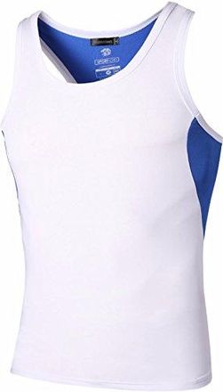 Jeansian Jeansian Homme Debardeurs De Sport Outdoor Tops Tee Men Summer Vest Sport Tank Tops LSL203 White M