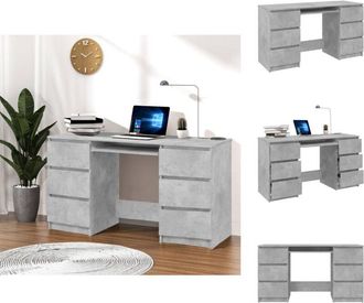 vidaXL Schreibtisch Betongrau 140x50x77 cm Holzwerkstoff - Schreibtisch - Bürostuhl - Home Office - Arbeitsplatz - Holzwerkstoff