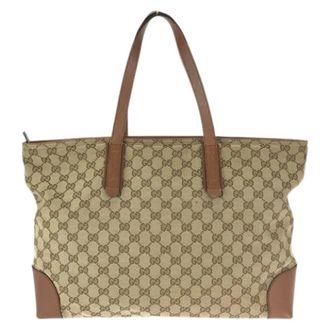 Gucci Sac cabas en toile GG en cuir Pre-owned - Femme - Pre-owned - Beige - Taille: ONE Size