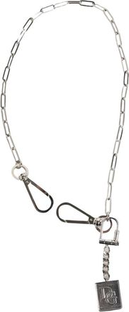 Dolce & Gabbana unisex, Accessoires, Gris, Taille: ONE Size Cha&icirc;ne en M&eacute;tal Ton Argent Logo DG Pendentif Collier