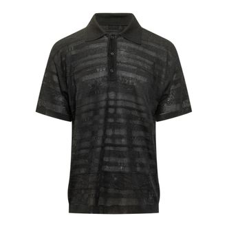 Laneus Leichtes Jacquard-Polohemd - - Knitwear - Herren - Schwarzk - S