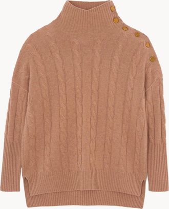 Kujten Pull cachemire col cheminée boutons, 4 fils - Pull Inko